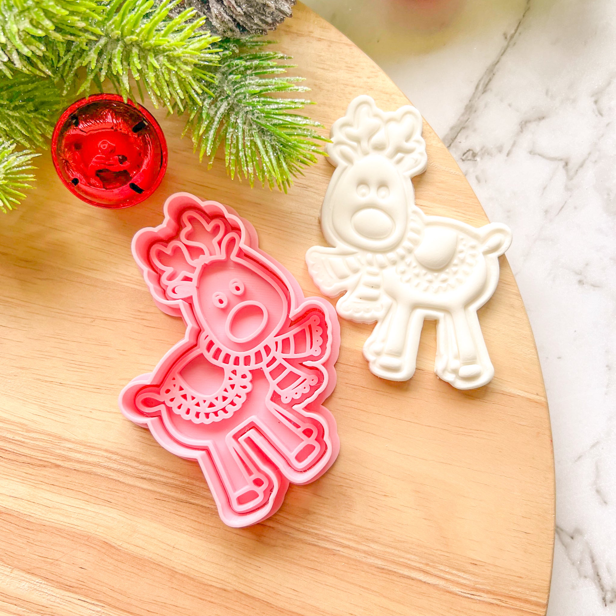 Rudolf With Scarf" Cookie Cutter & Stamp | Christmas Cookie Cutter ...