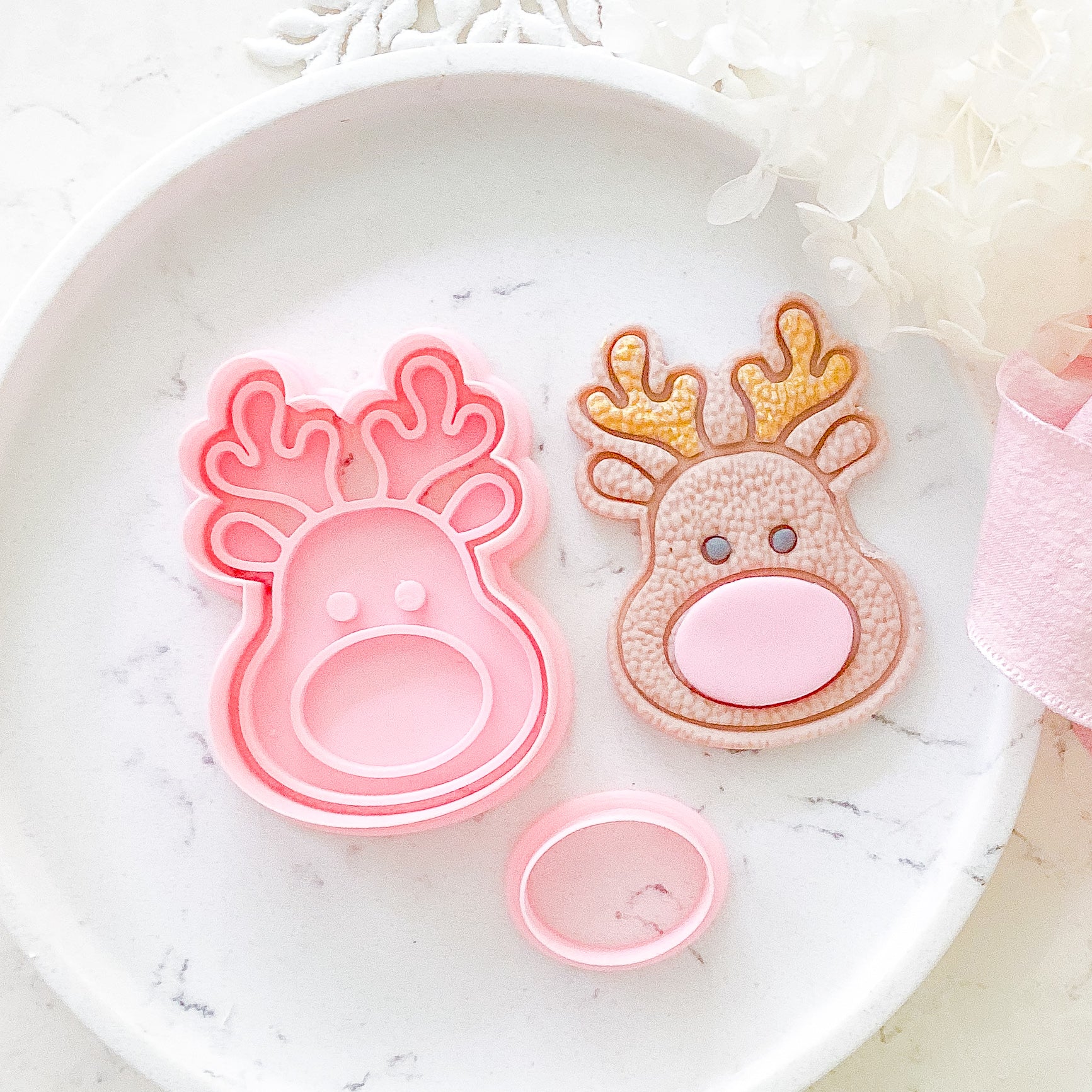 Cute Rudolf" Cookie Cutter & Stamp | Christmas Cookie Cutter | Happy ...
