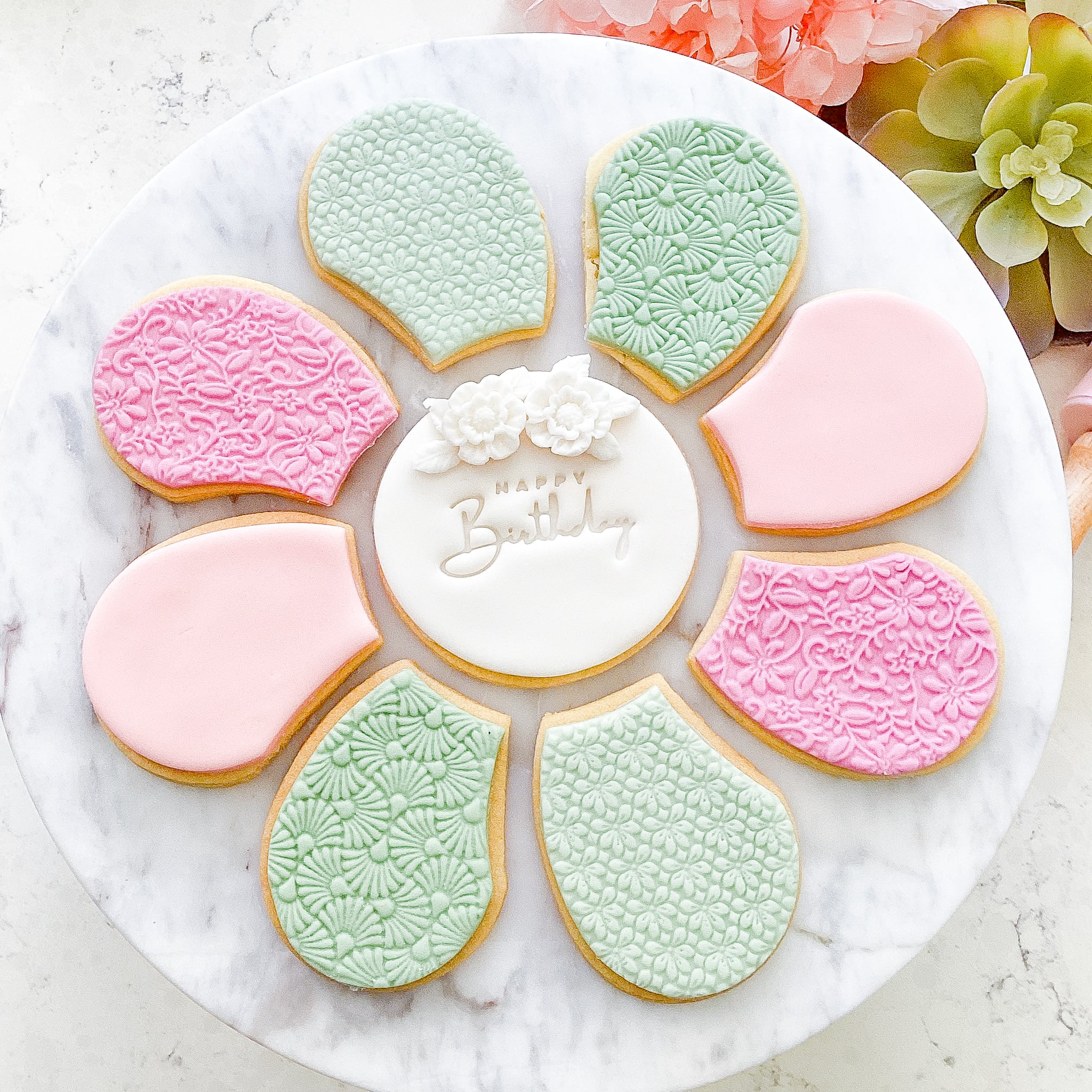 Flower #2 Cookie Platter (Choose Size) – Happy Cookie Cutters