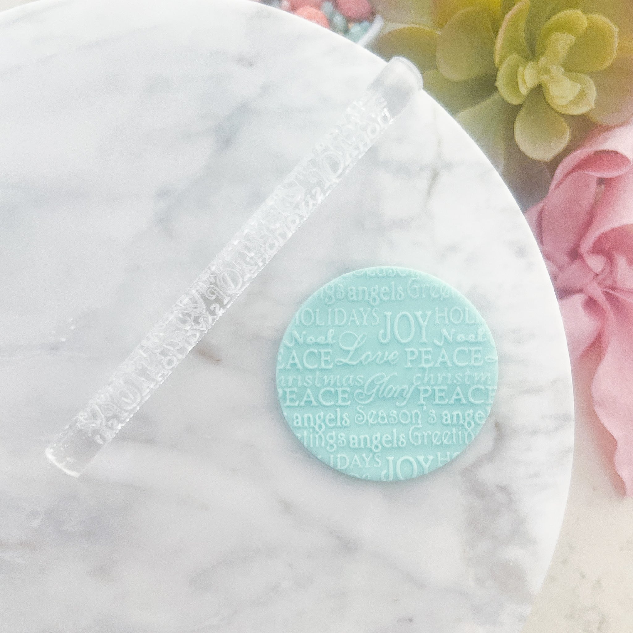 "Christmas Messages" - Acrylic Texture Roller – Happy Cookie Cutters