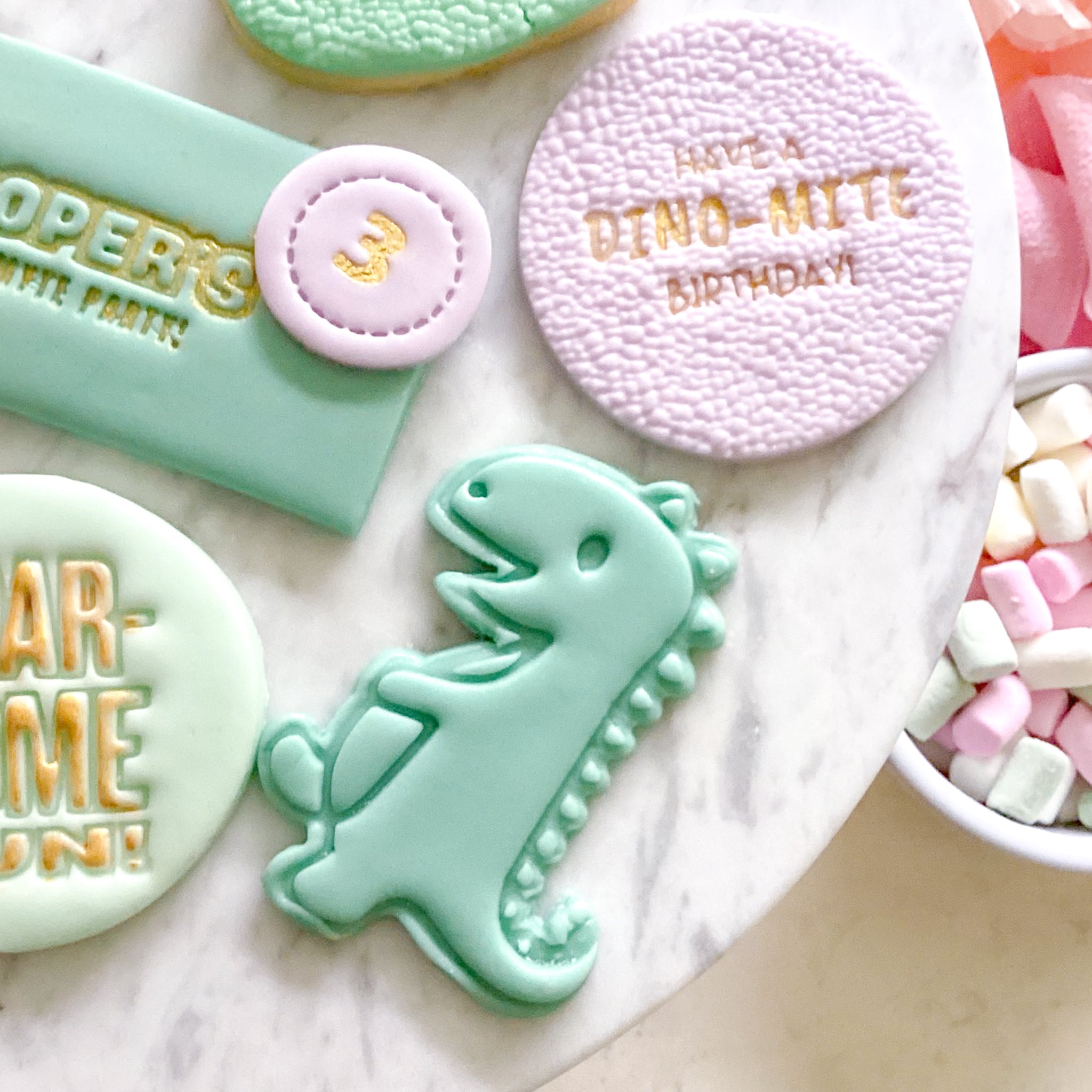 T-Rex" Cookie Cutter & Stamp | Dinosaur Cookie Cutter | Happy Cookie ...