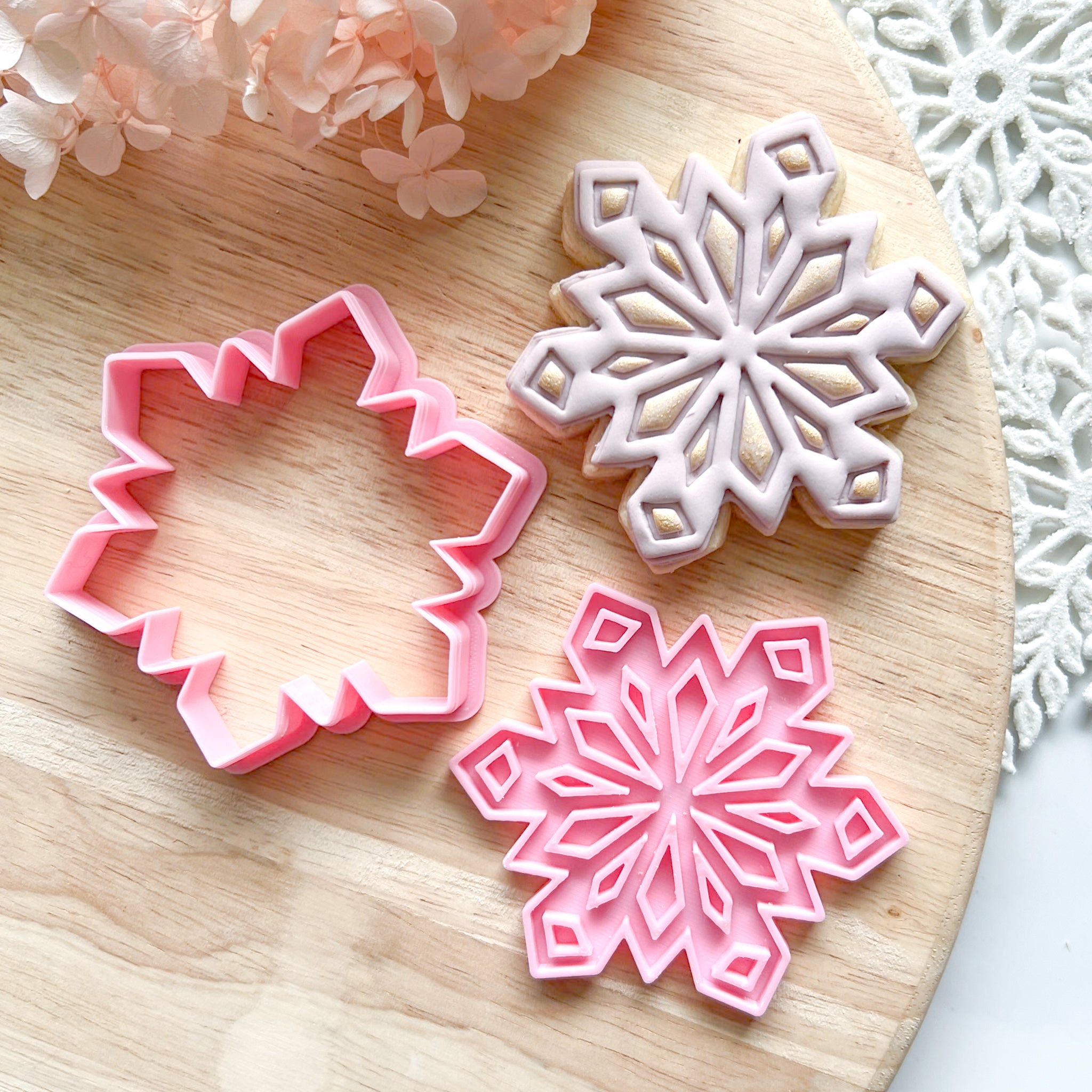 Snowflake - Cookie Cutter & Stamp (Choose Size) | Christmas Cookie ...