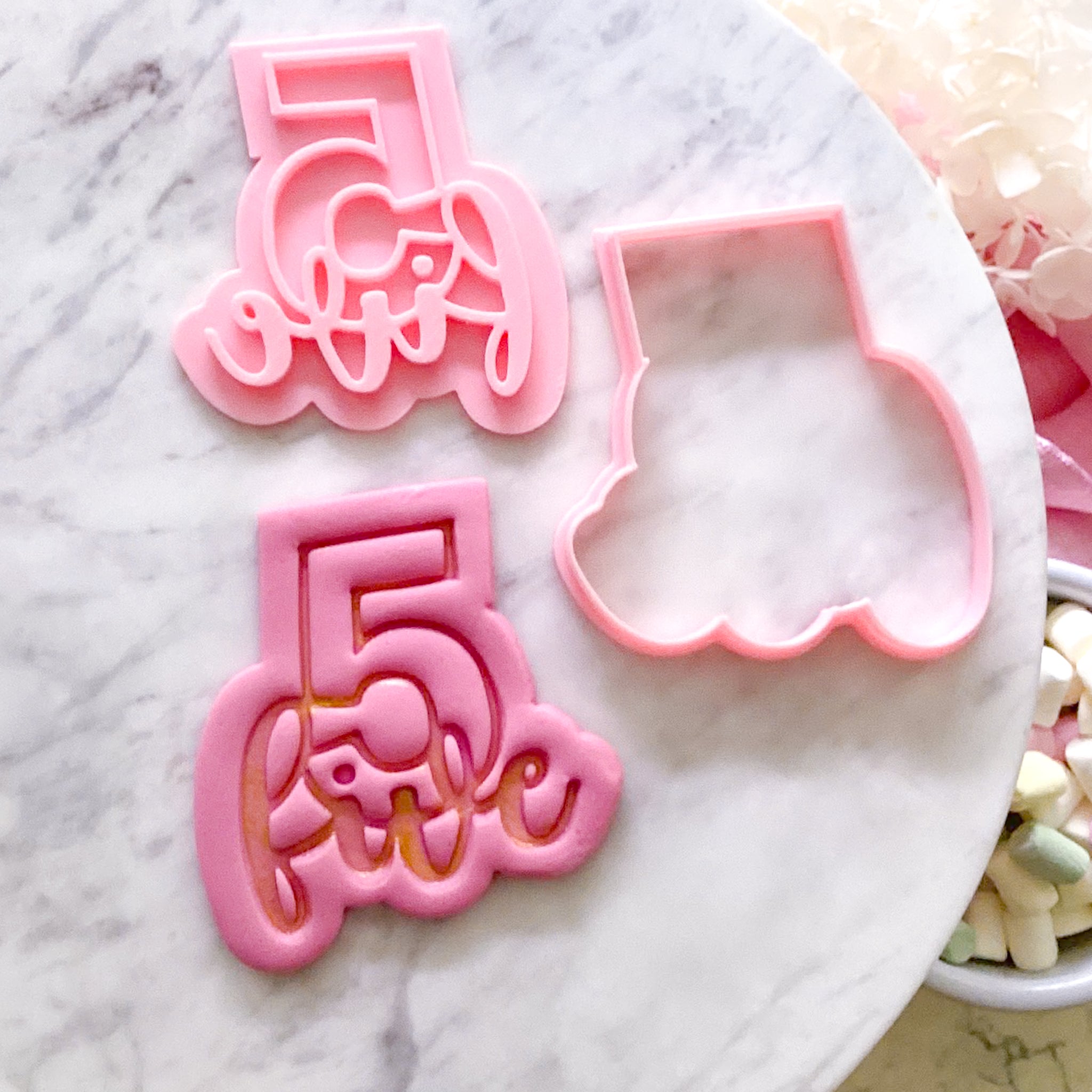 Five - Cookie Cutter & Stamp | Birthday Cookie Cutter | Happy Cookie ...