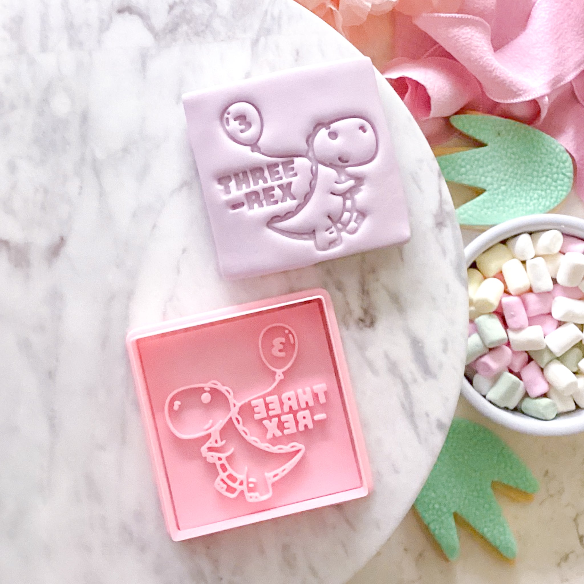 Three-Rex" - Cookie Cutter & Stamp | Baby Shower Cookie Cutter | Happy ...
